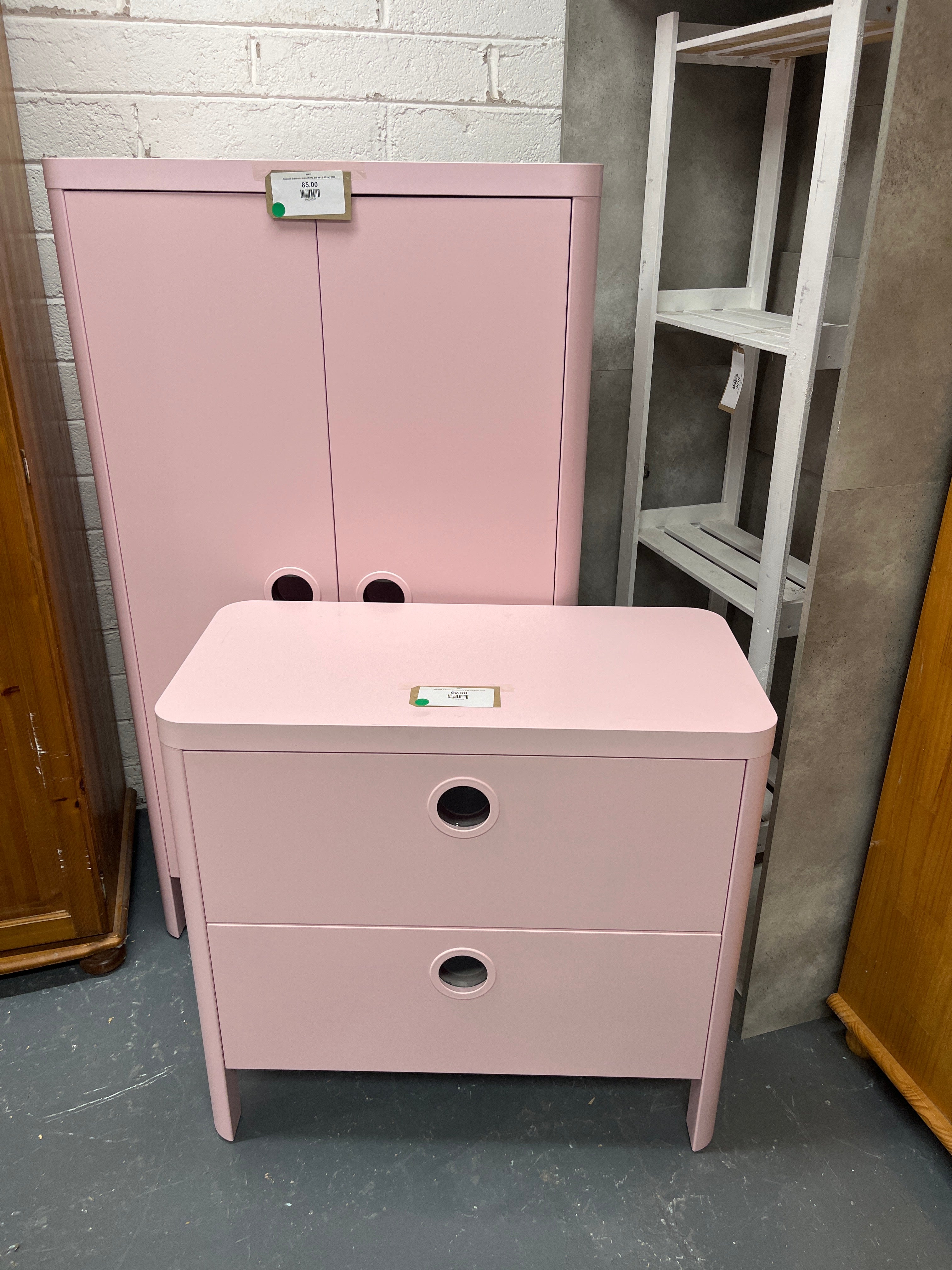 IKEA pink kids wardrobe and chest of drawers – CJM Furniture